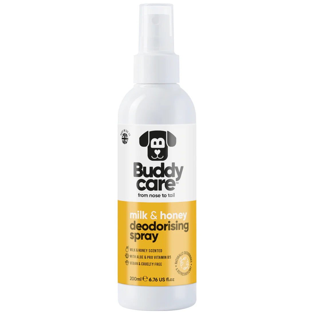 Buddy Care Dog Deodorising Spray - Milk & Honey 200ml – ThePawLoverSG
